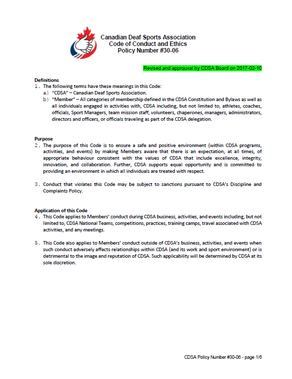 Universal Code of Conduct to Prevent and Address Maltreatment in Sport ...